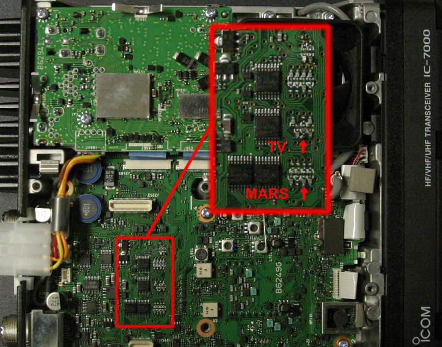 Icom IC 7000 USA MARS CAP Modification